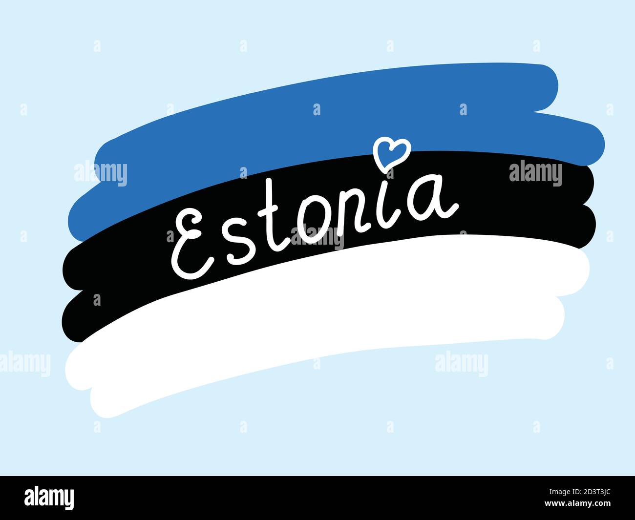 Drapeau national estonien avec coeur d'amour, illustration vectorielle ...