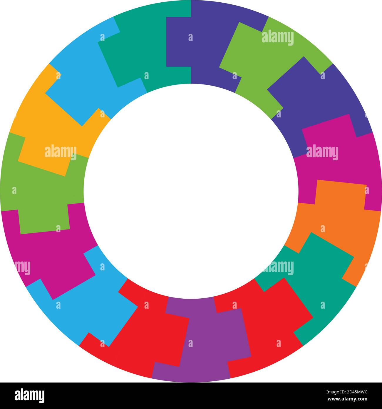 Cercle(s) segmenté(s) de 2 à 20 pièces. Graphique circulaire, modèle d ...