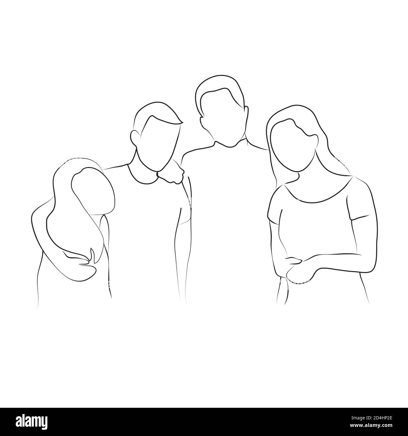 Dessin au trait continu famille Banque d'images détourées - Alamy Dessin au trait continu famille Banque d'images détourées - Alamy