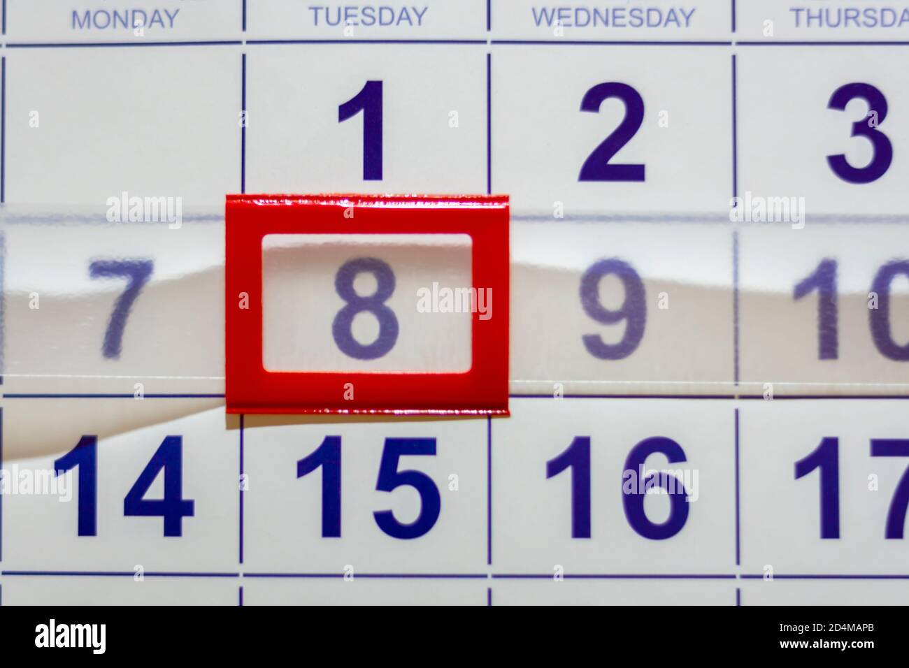 Calendrier du mardi Banque de photographies et d’images à haute ...