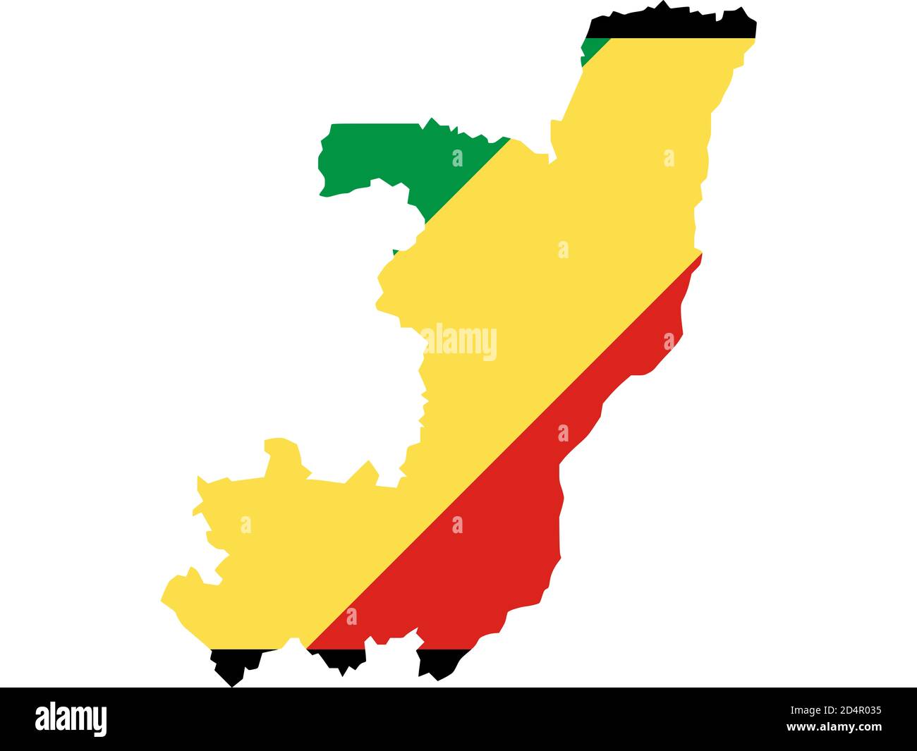 Drapeau sous forme de pays géographique, Congo, Afrique subsaharienne ...