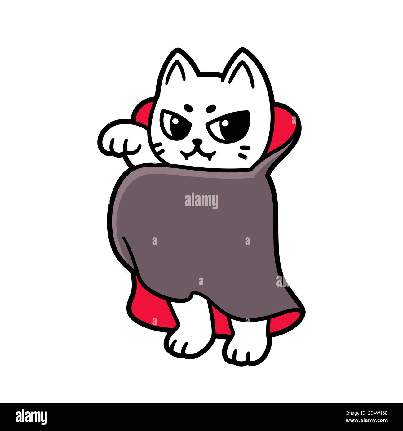 Dessin de personnage de chat de vampire, drôle de costume d'Halloween ...