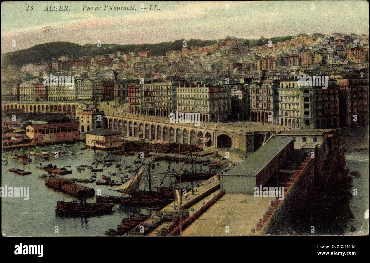Alger Algerien, vue de l'Amirauté, Port, Bateaux | utilisation dans le monde entier Photo Stock ...