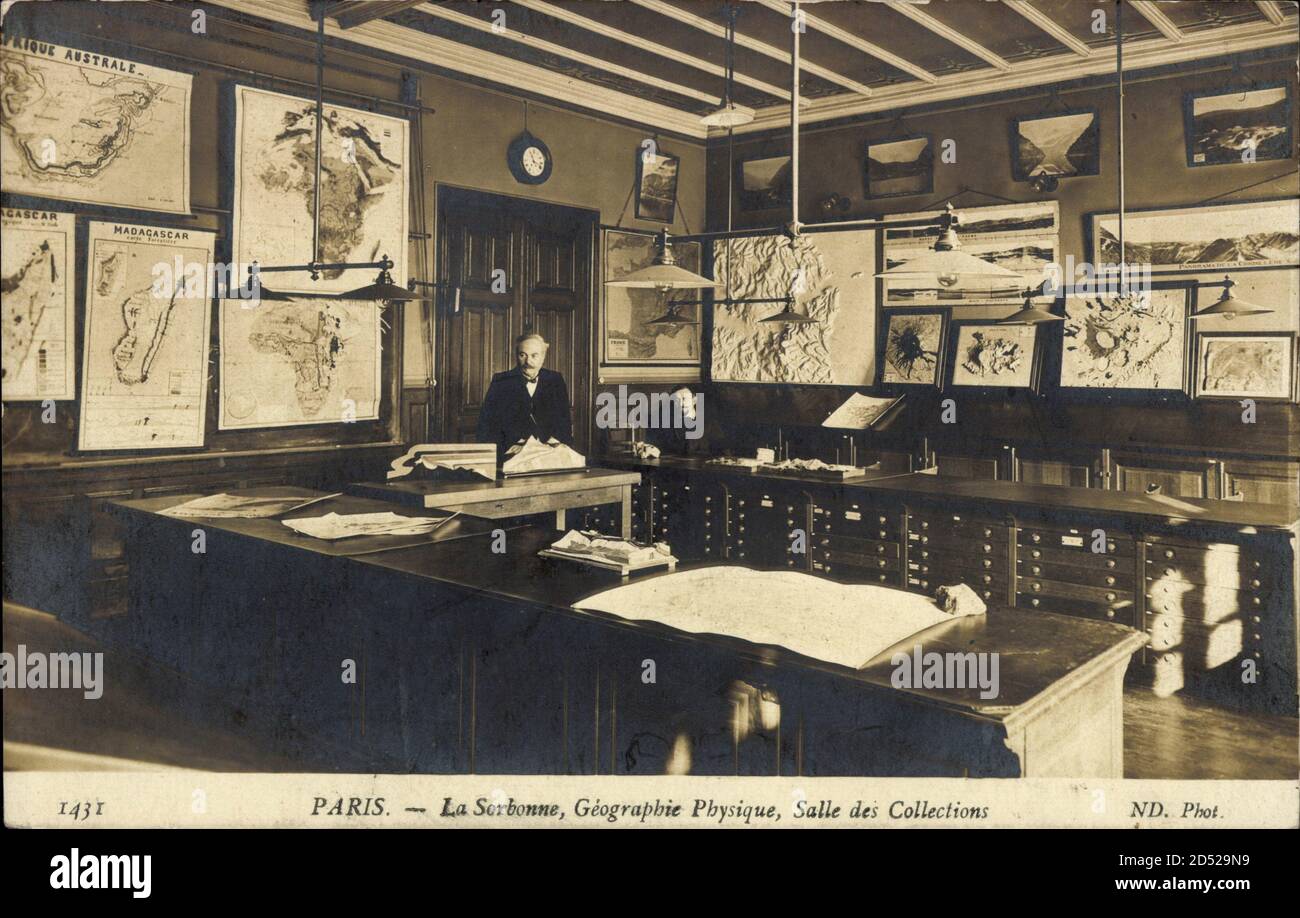 Paris, la Sorbonne, M. le professionnel Velain, Géographie physique ...