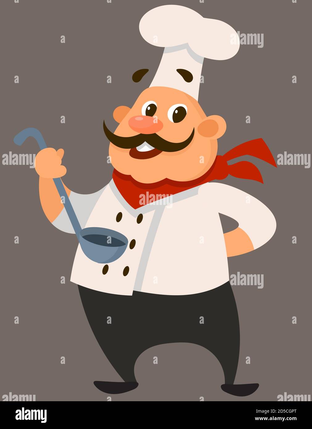 Louche de chef. Personnage masculin de style dessin animé Image ...