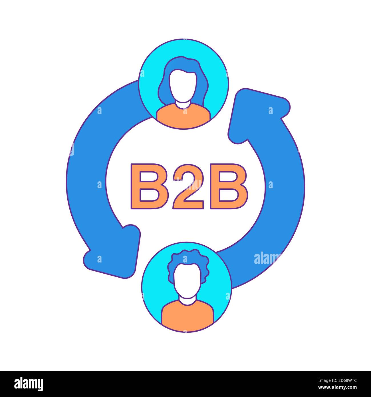 B2b icon Banque d'images vectorielles - Alamy