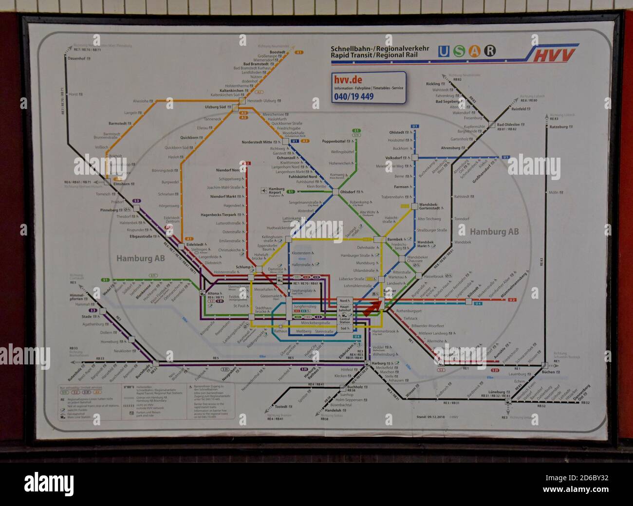 Carte du métro U-Bahn de Hambourg sur une station de métro, Hambourg ...