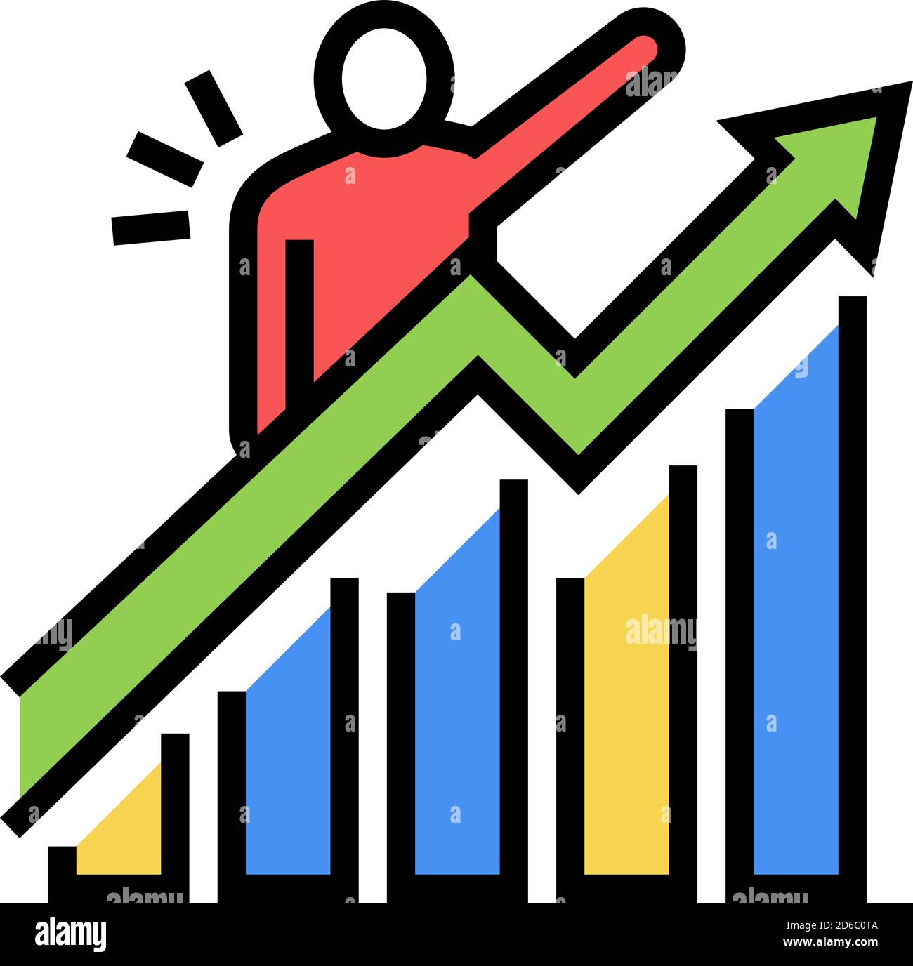 illustration de la couleur vectorielle de l'icône de l'évolution de ...