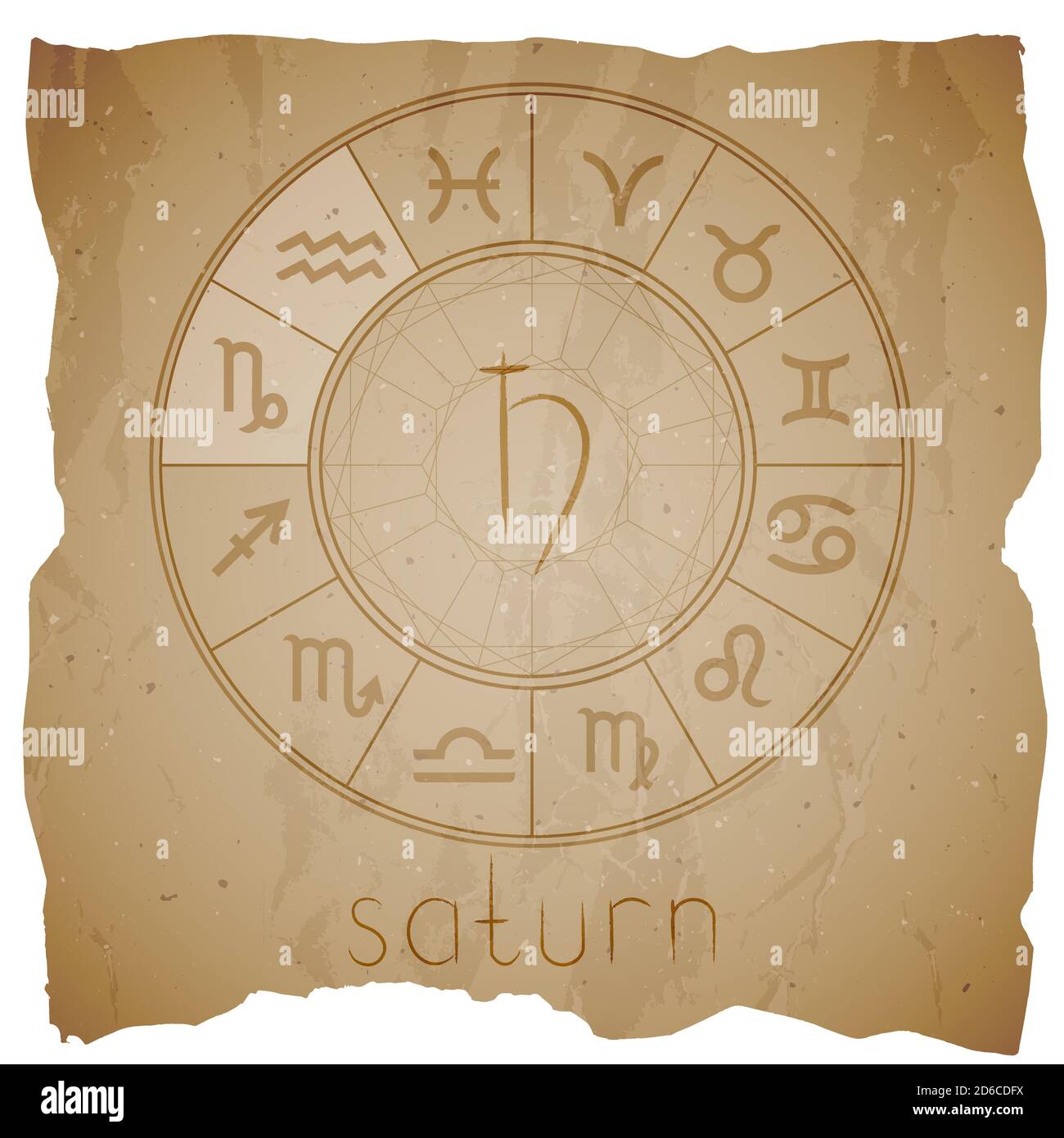 Illustration vectorielle avec symbole de planète astrologique dessinés ...