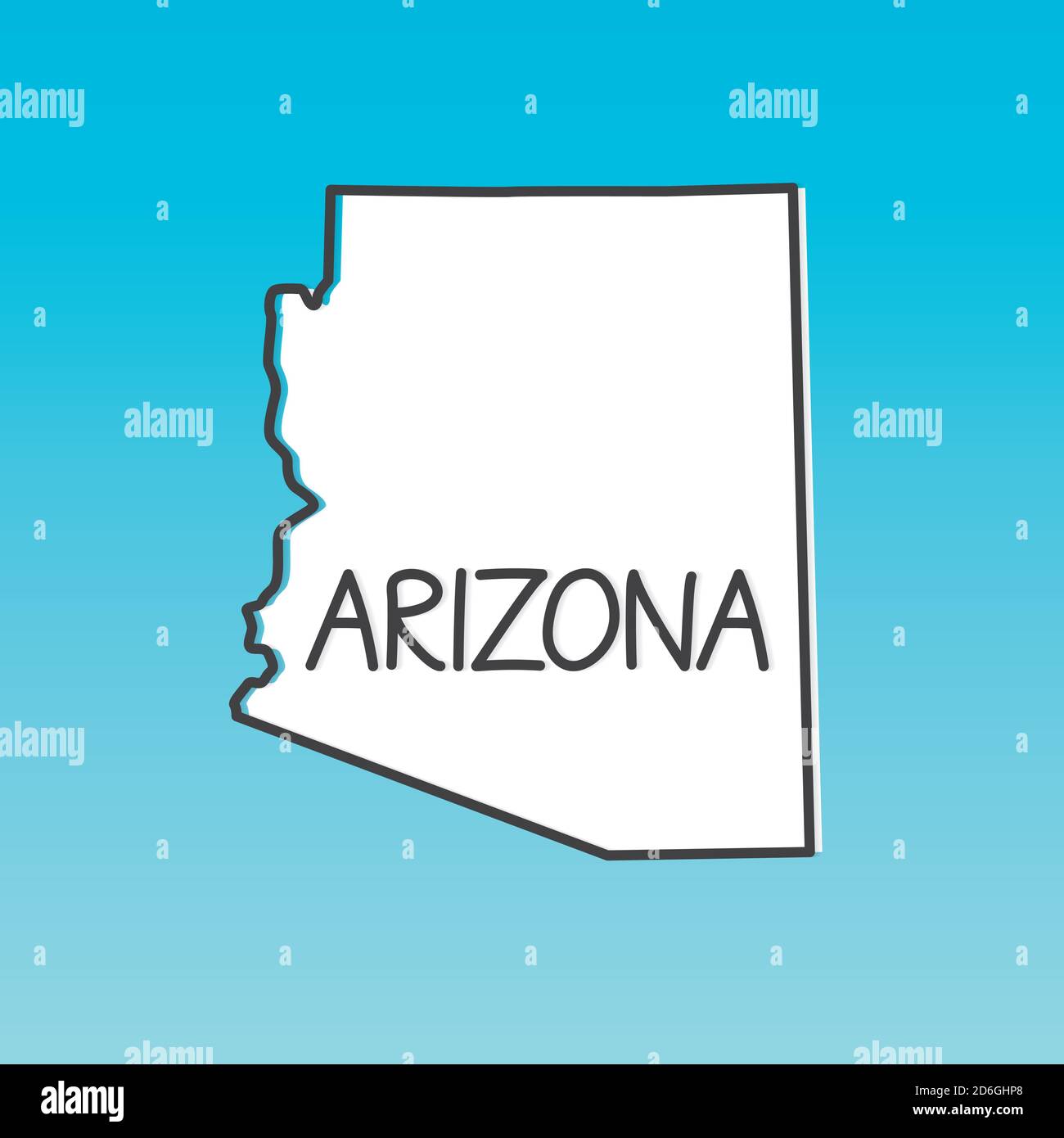 Plan de la carte de l'Arizona - illustration vectorielle Image ...