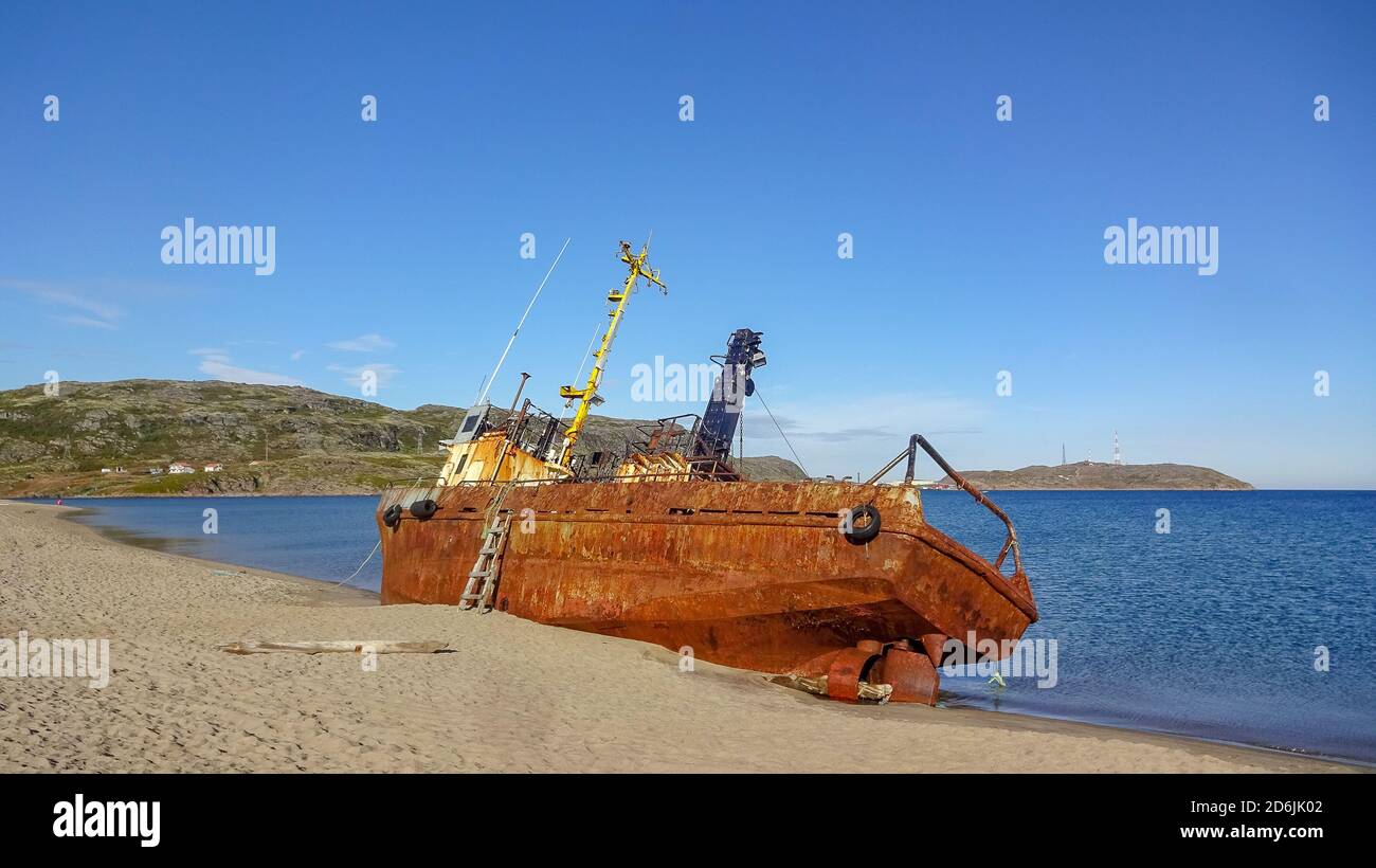 Mer de Barents et océan Arctique, le plus au nord de la Russie. Le ...