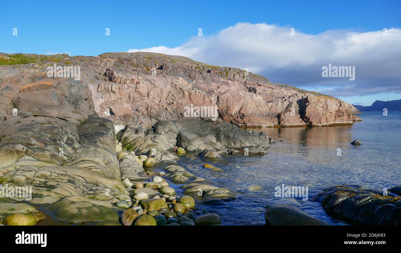 Mer de Barents et océan Arctique, le plus au nord de la Russie. Le ...