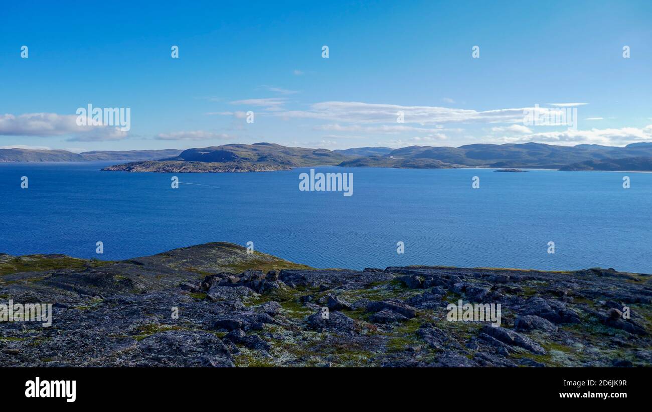 Mer de Barents et océan Arctique, le plus au nord de la Russie. Le ...