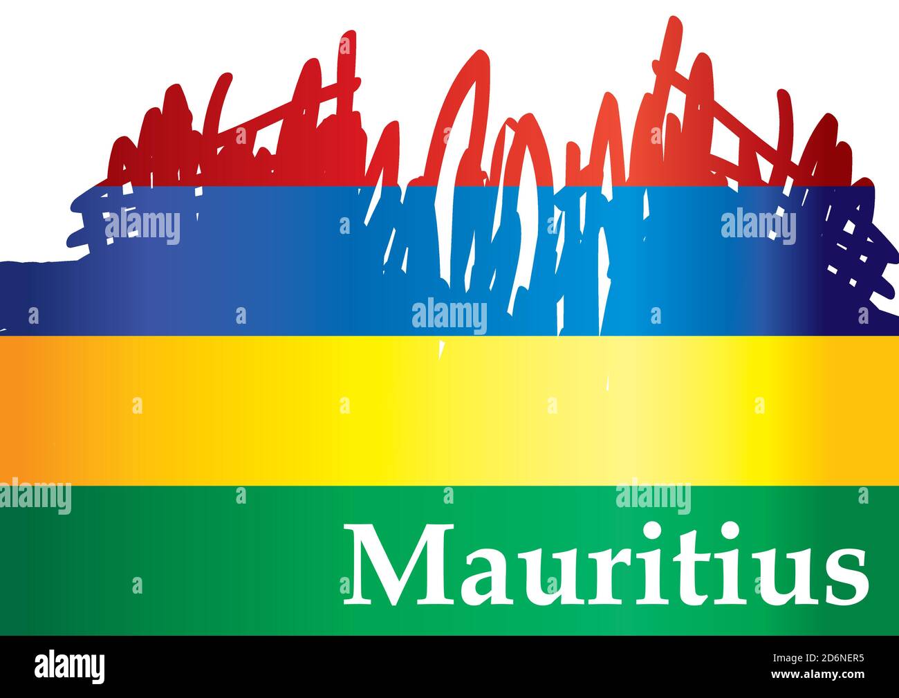 Drapeau de Maurice, République de Maurice. Illustration vectorielle ...