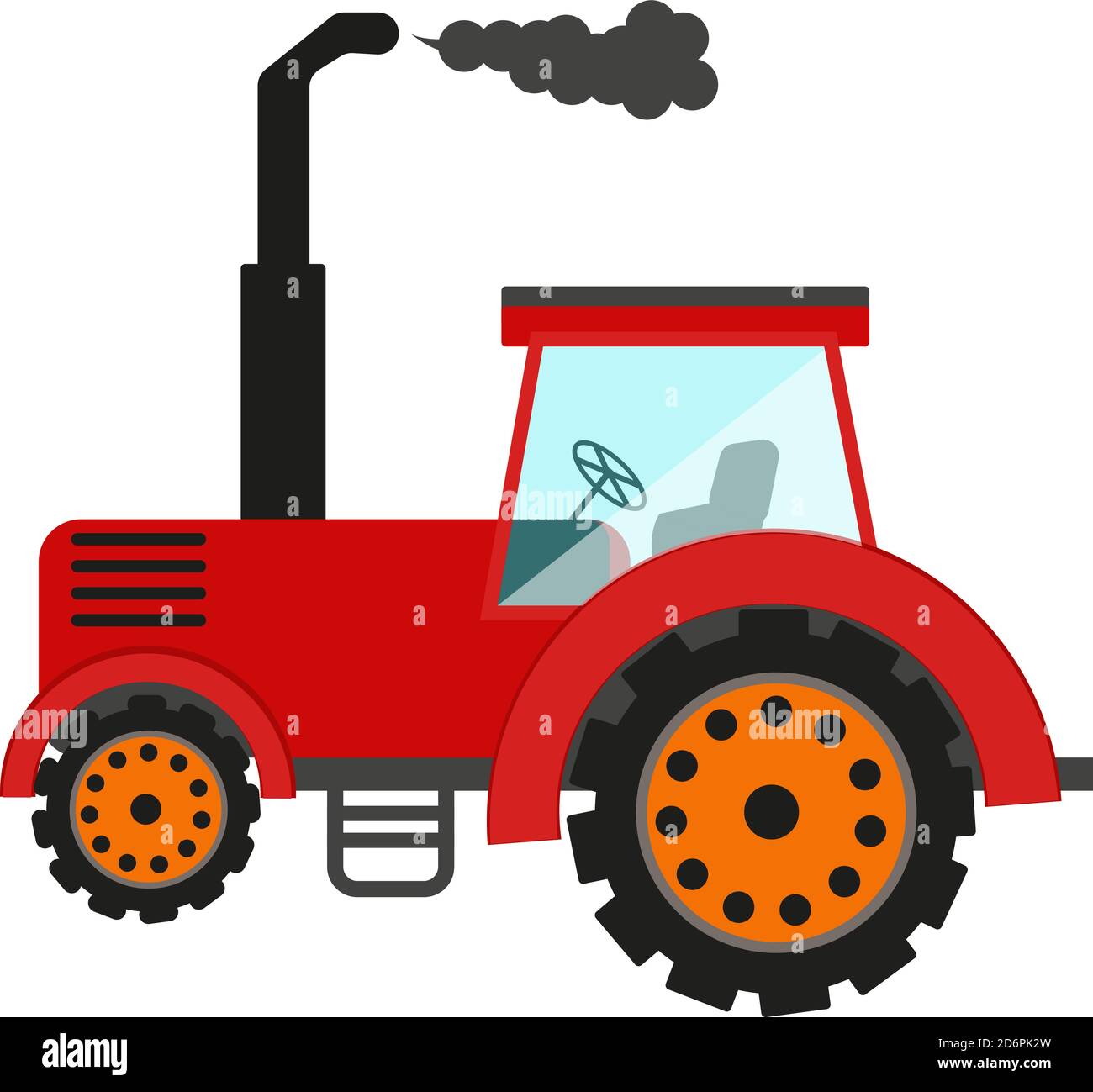 Tracteur agricole, illustration, vecteur sur fond blanc Image ...