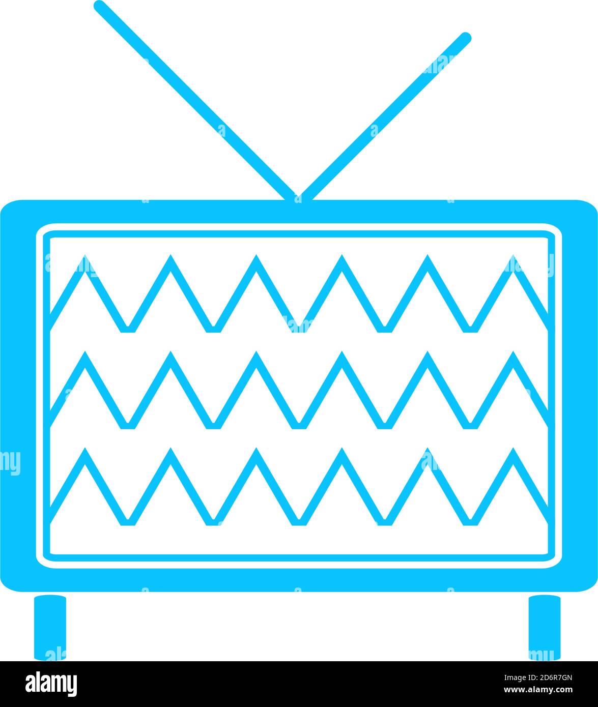 Icône TV plate. Pictogramme bleu sur fond blanc. Symbole d'illustration ...