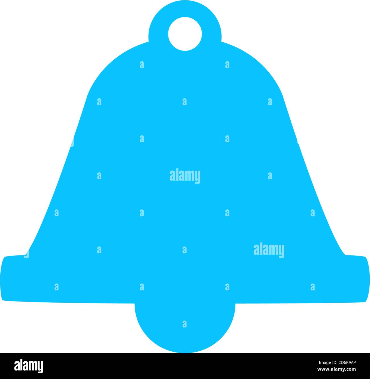 Icône en forme de cloche plate. Pictogramme bleu sur fond blanc ...