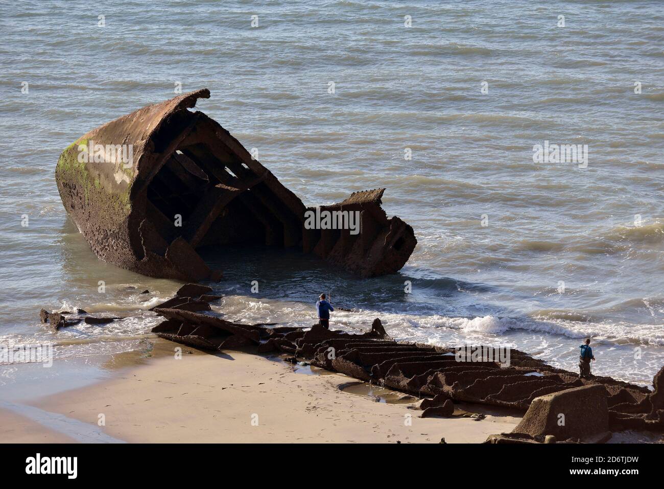 Épave du 'Liberty Ship' Lee S. Overman sur la côte d'Alabâtre, à ...