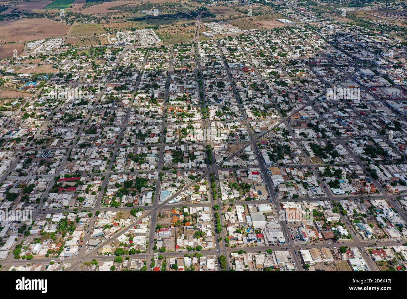 Vue aérienne de Navojoa, Sonora, Mexique. Ville dans la Valle del Mayo ...