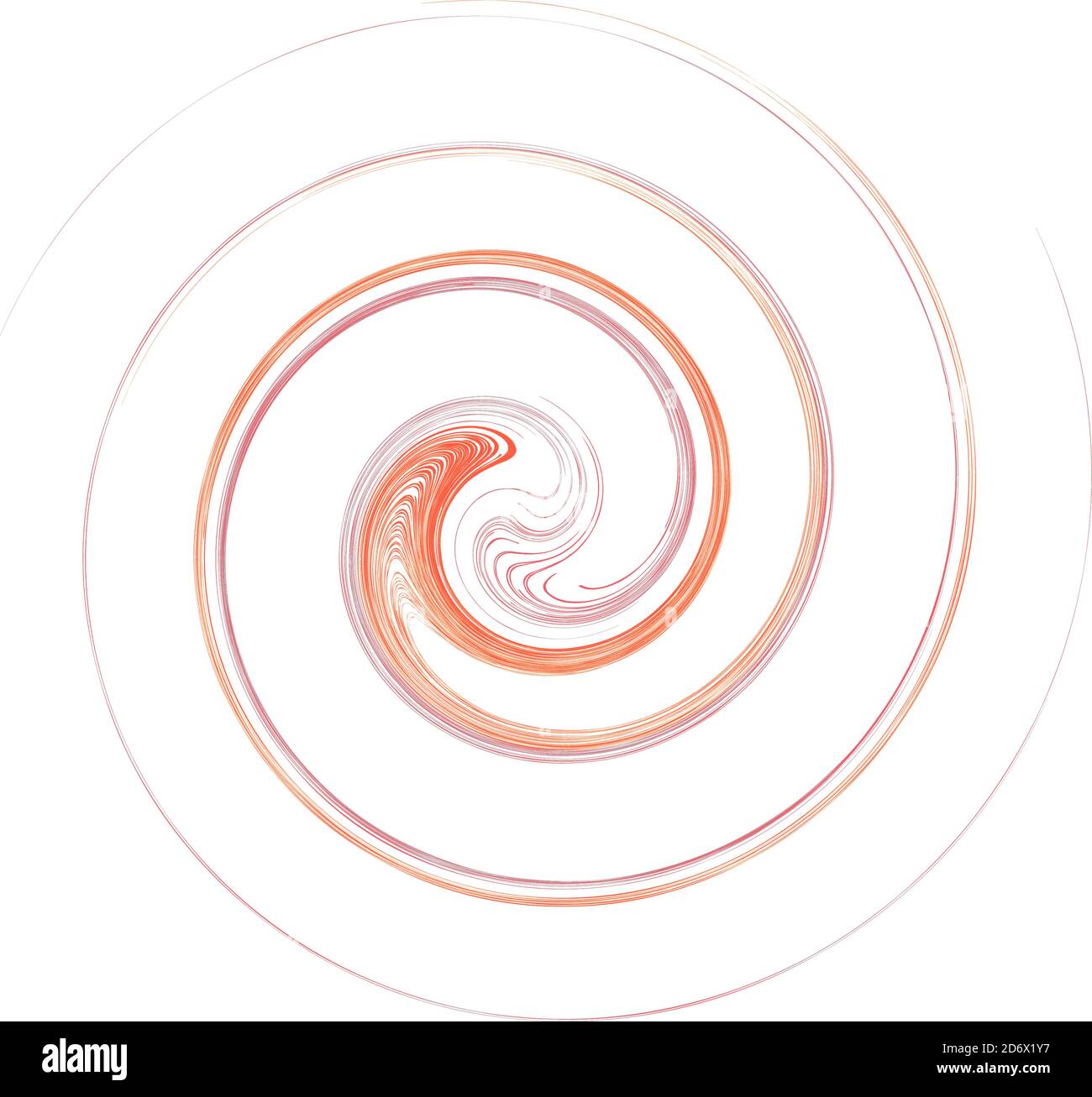 Courbe pivotée volute, forme d'hélice. Élément coloré en spirale ...