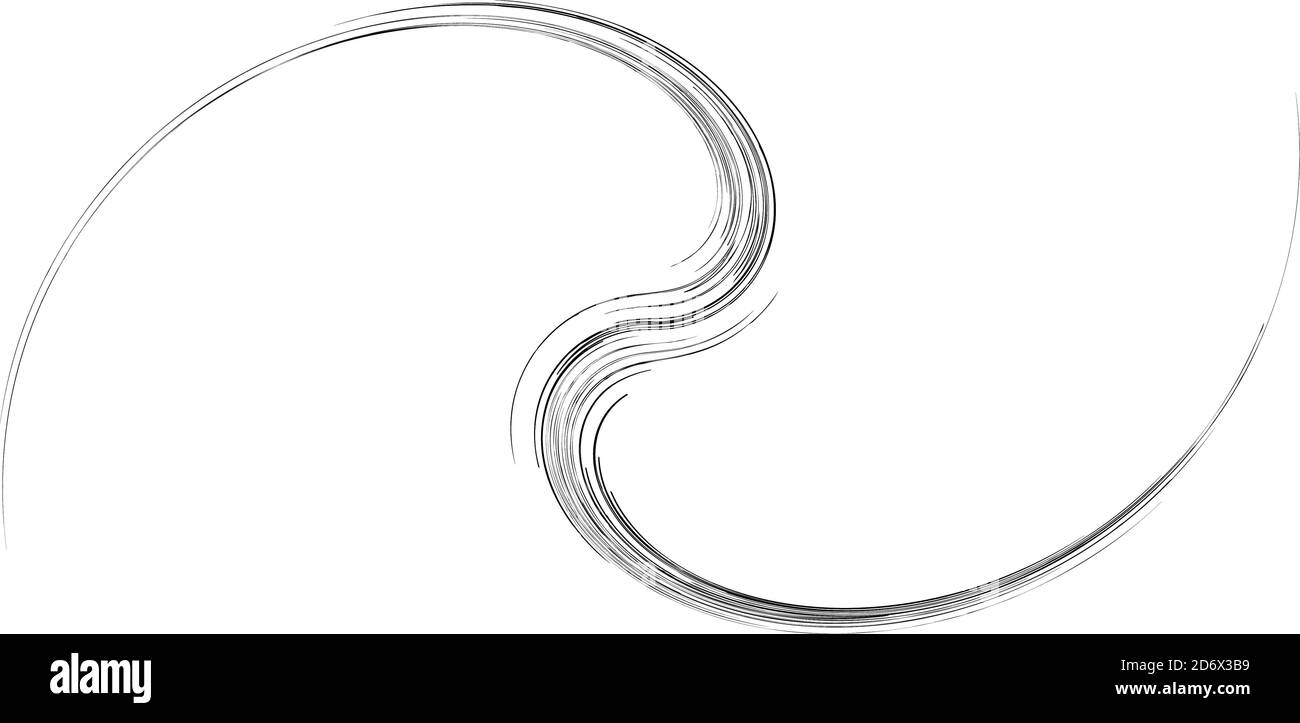 Courbe pivotée volute, forme d'hélice. Élément de conception en spirale ...