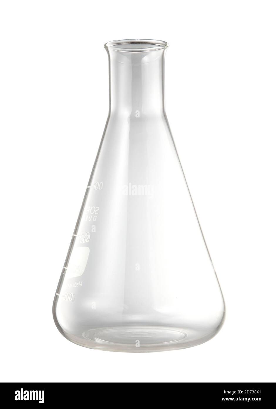 Flacon de laboratoire chimique avec flacon Erlenmeyer liquide (vide ...