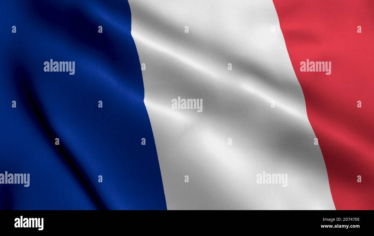 Drapeau Satin de France. Texture de tissu de tissage du drapeau de ...