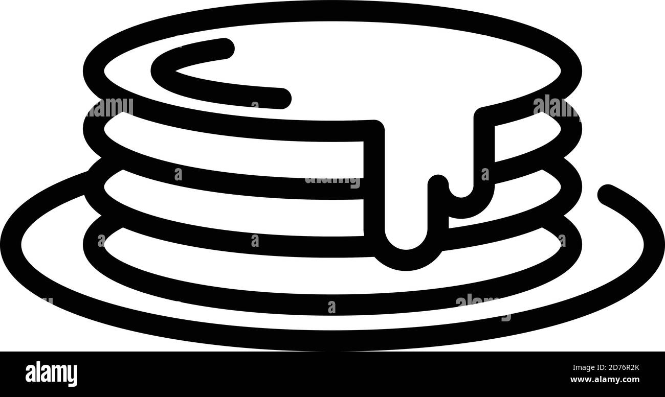 Icône crêpes au miel. Outline miel crêpes vecteur icône pour la ...