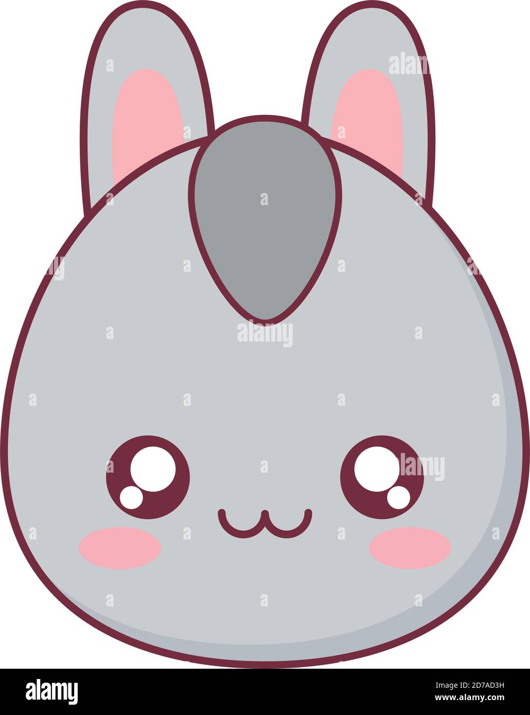 Dessin vectoriel de dessin animé d'animal âne kawaii Image Vectorielle ...