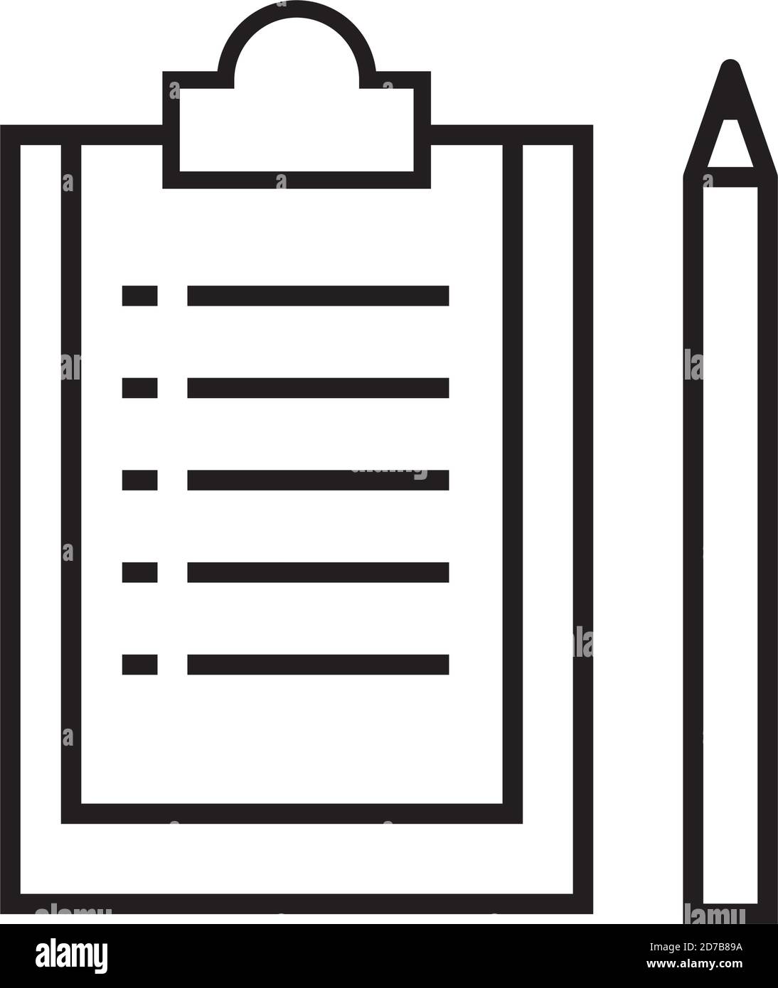 liste de vérification avec dessin vectoriel d'icône de style crayon ...