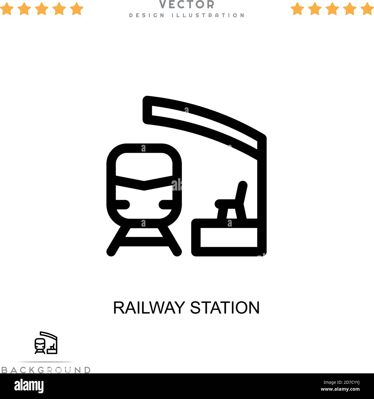 Icône de la gare. Élément simple de la collecte des perturbations ...