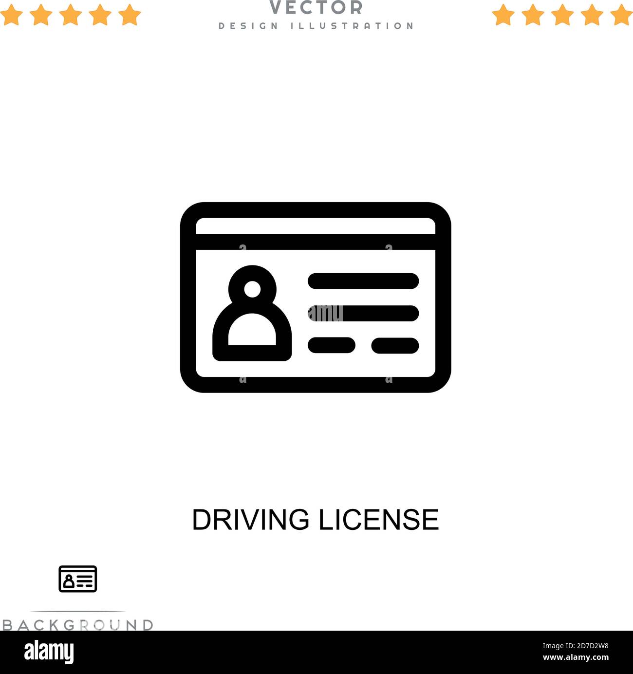 Icône de permis de conduire. Élément simple de la collecte des ...