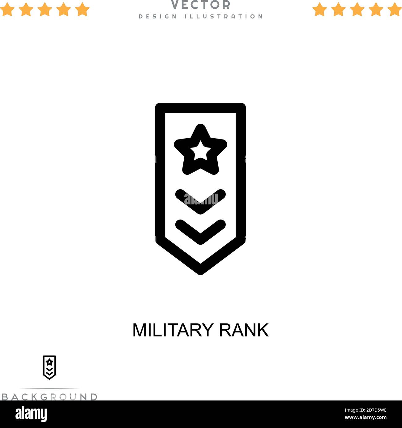 Icône de rang militaire. Élément simple de la collecte des ...