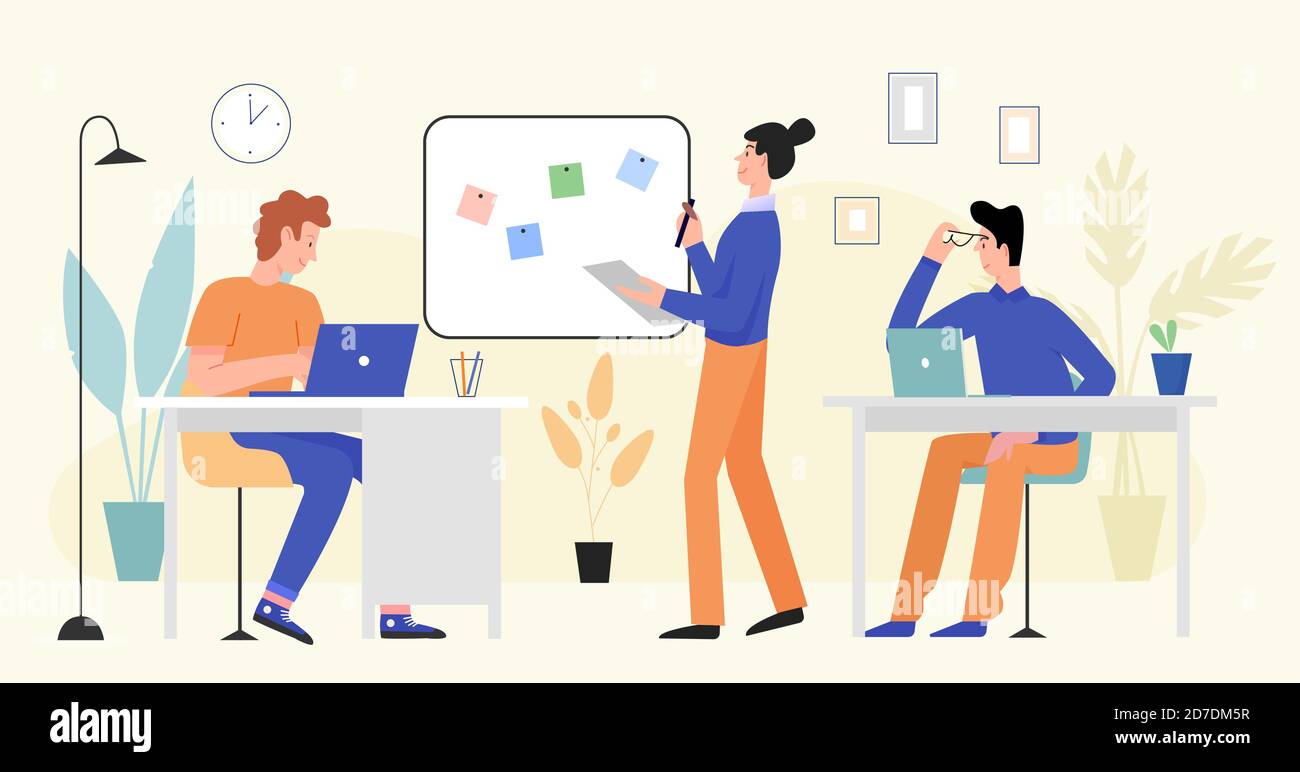 Les professionnels travaillent dans l'illustration vectorielle de ...