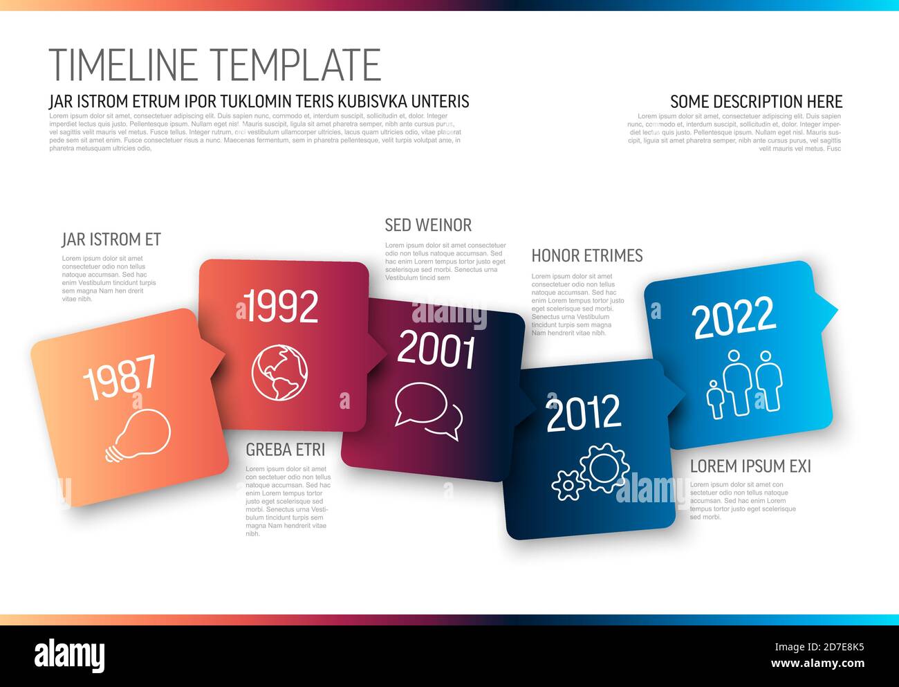 Modèle de chronogramme horizontal d'infographie vectorielle fabriqué à ...