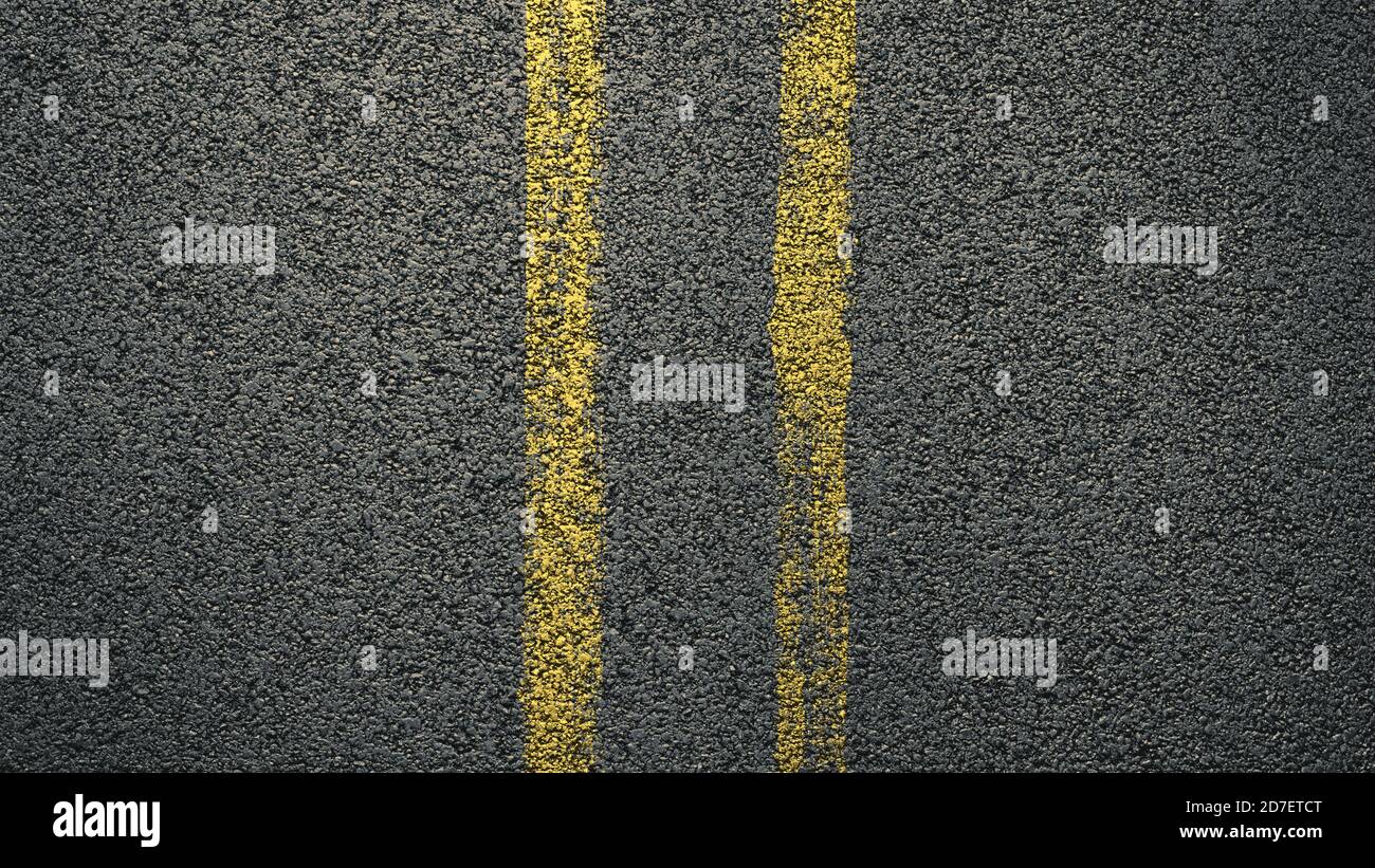 Asphalt road texture yellow stripe Banque de photographies et d’images ...