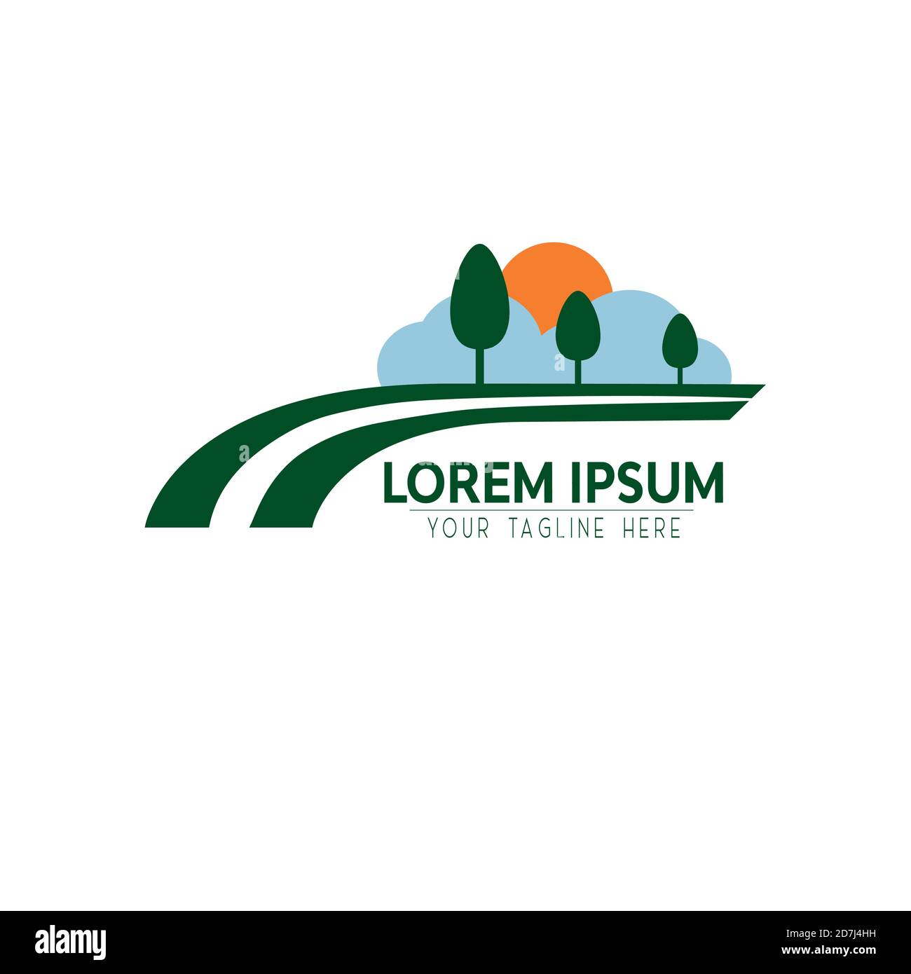 Magnifique logo paysage illustration logo vectoriel design Image ...