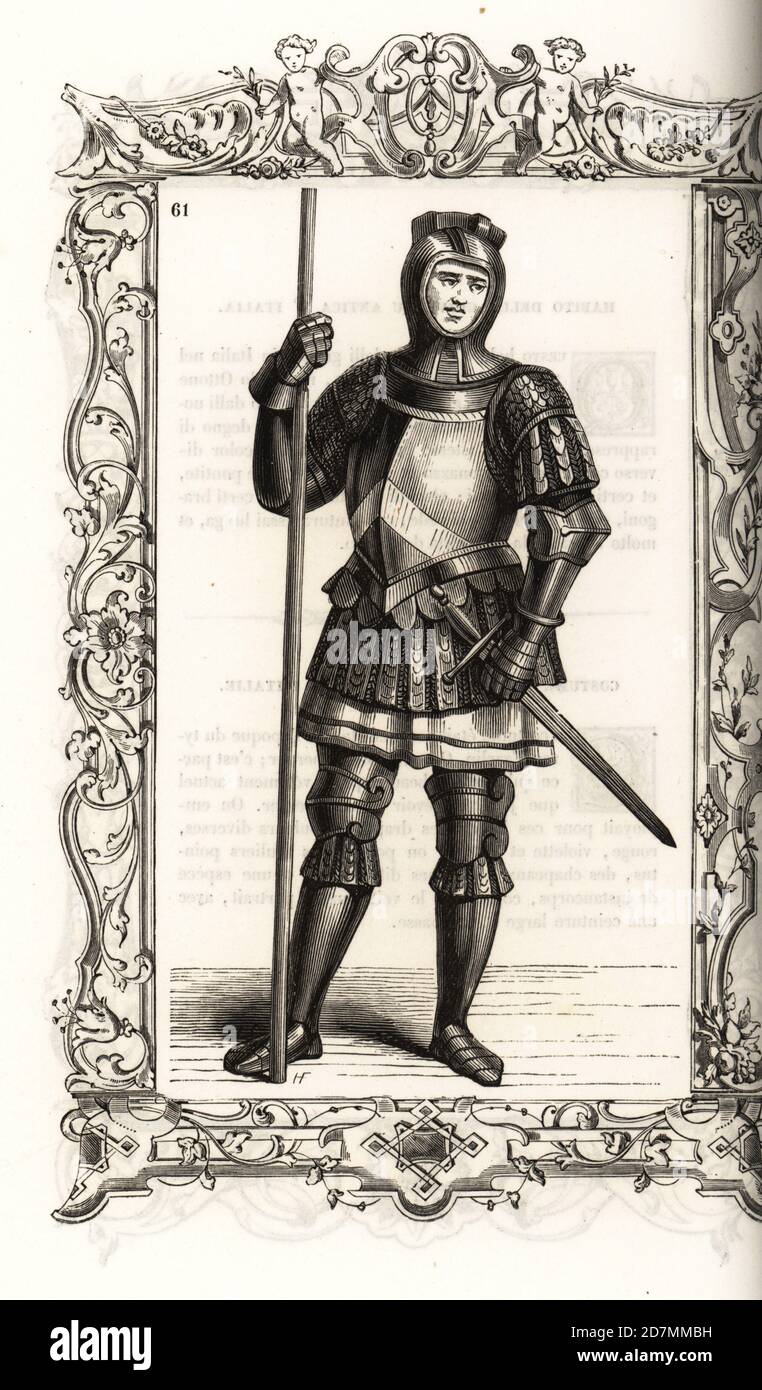 Soldat en armure de l'époque de Rudolf II, empereur romain. Il porte un ...