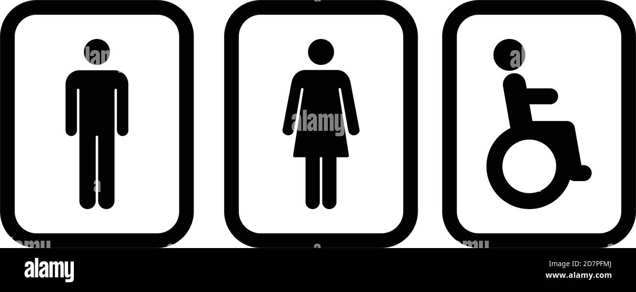 Symbole de vecteur du signe des toilettes avec un symbole représentant ...