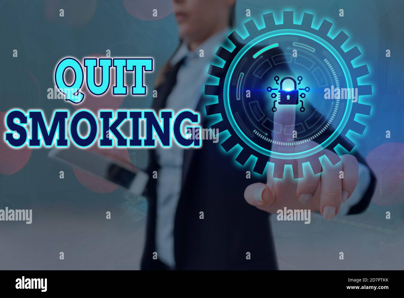 Écriture manuscrite conceptuelle montrant cesser de fumer. Concept ...