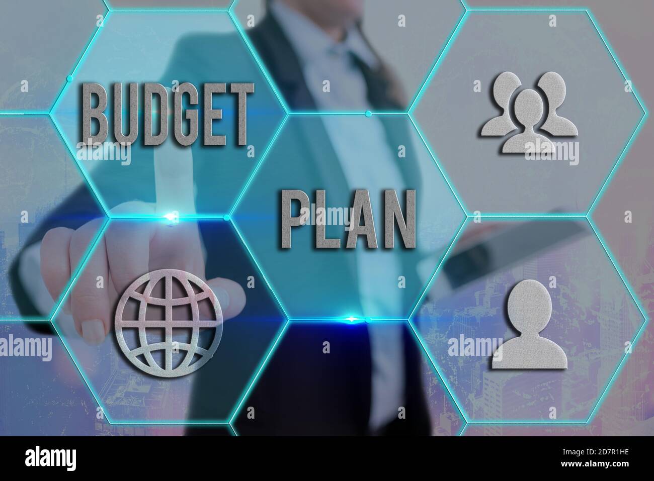 Affiche de texte indiquant le plan budgétaire. Photo d'entreprise ...