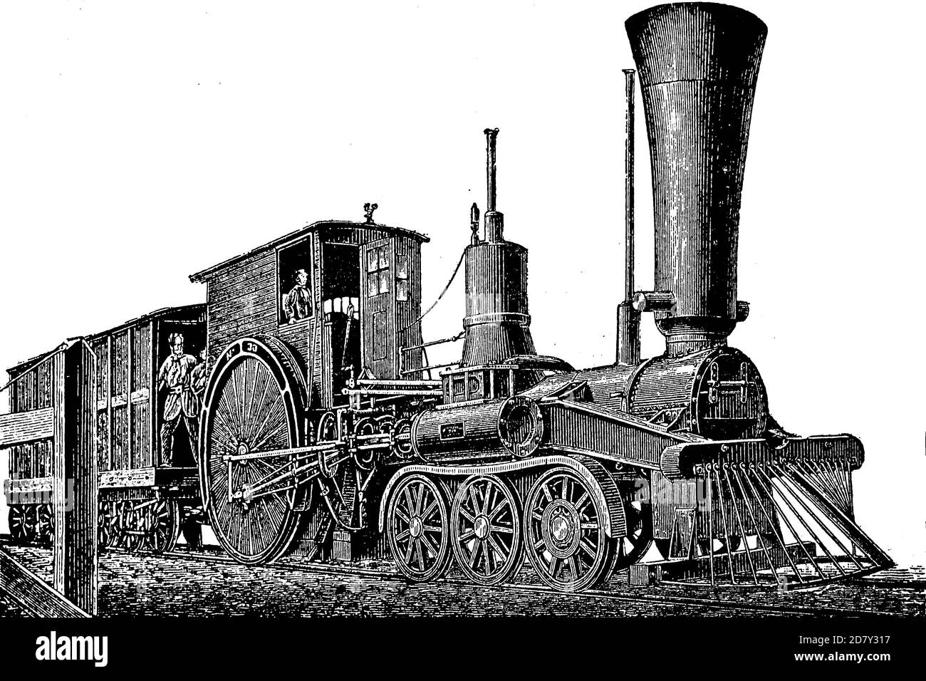 Express train locomotive de 1850, France / Schnellzug Lokomotive aus ...