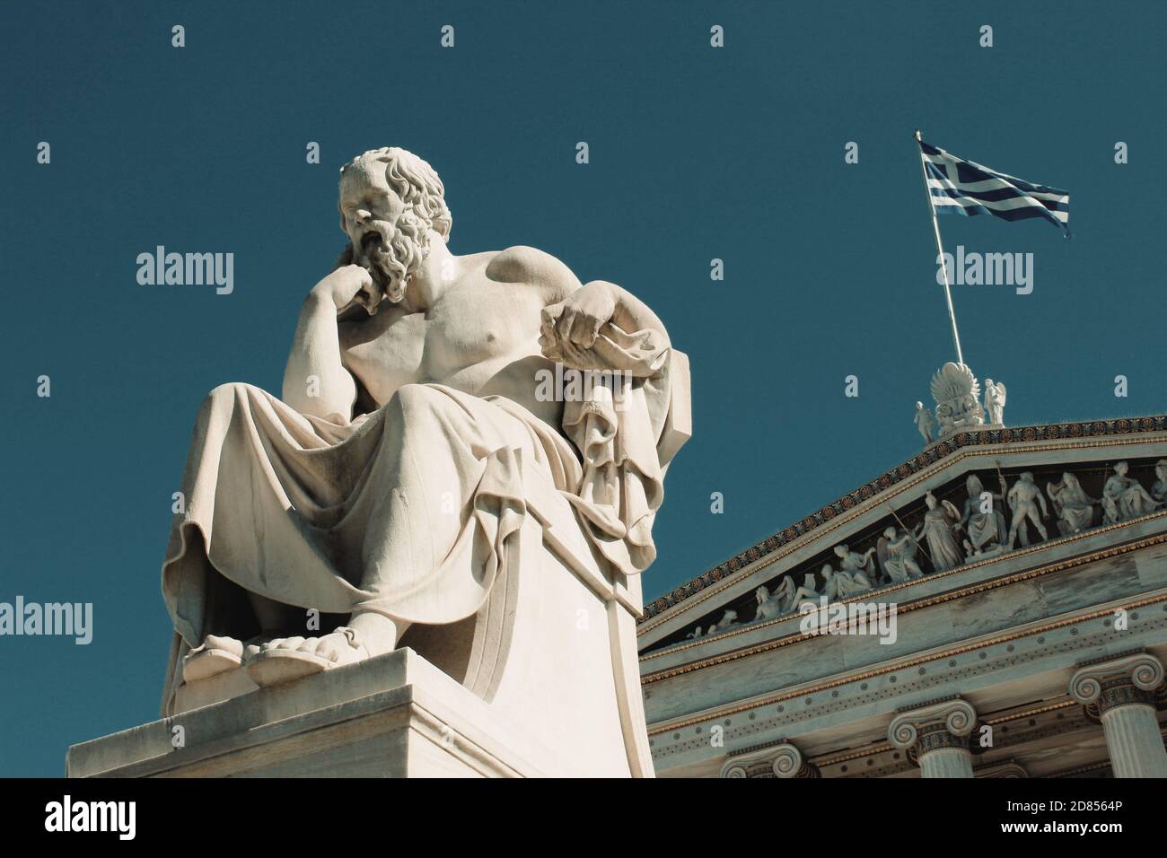 Statue de l'ancien philosophe grec Socrates à Athènes, Grèce, octobre 9 ...