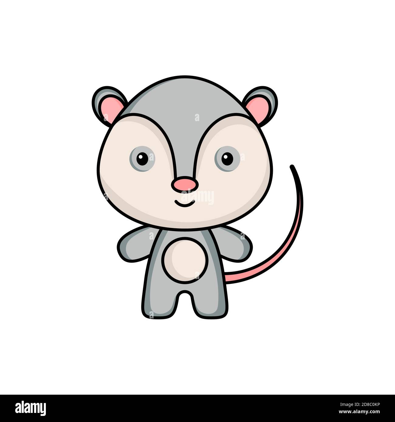 Joli modèle de logo Opossum de dessin animé sur fond blanc. Dessin de ...