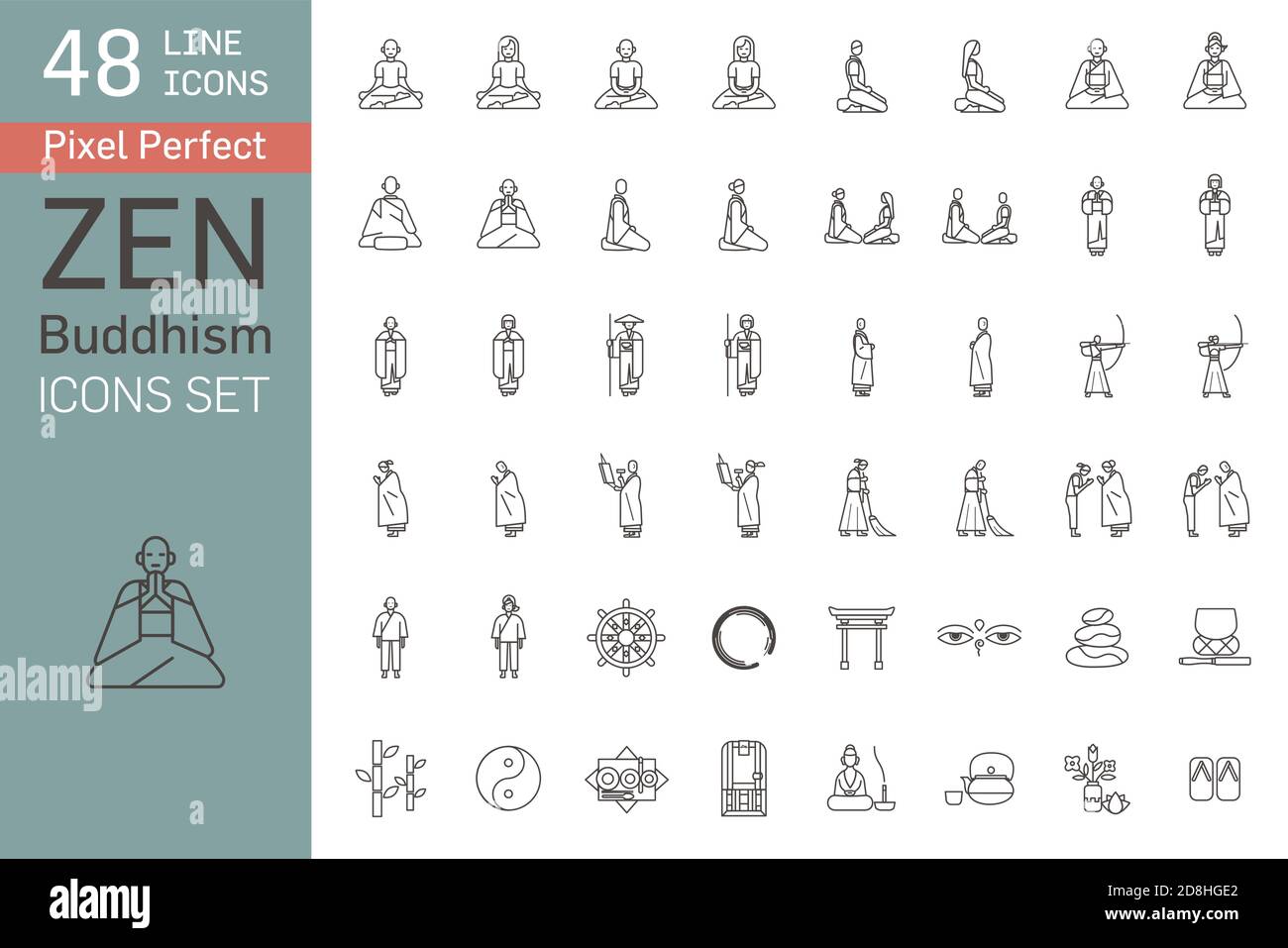 Buddhist symbols Banque d'images vectorielles - Alamy