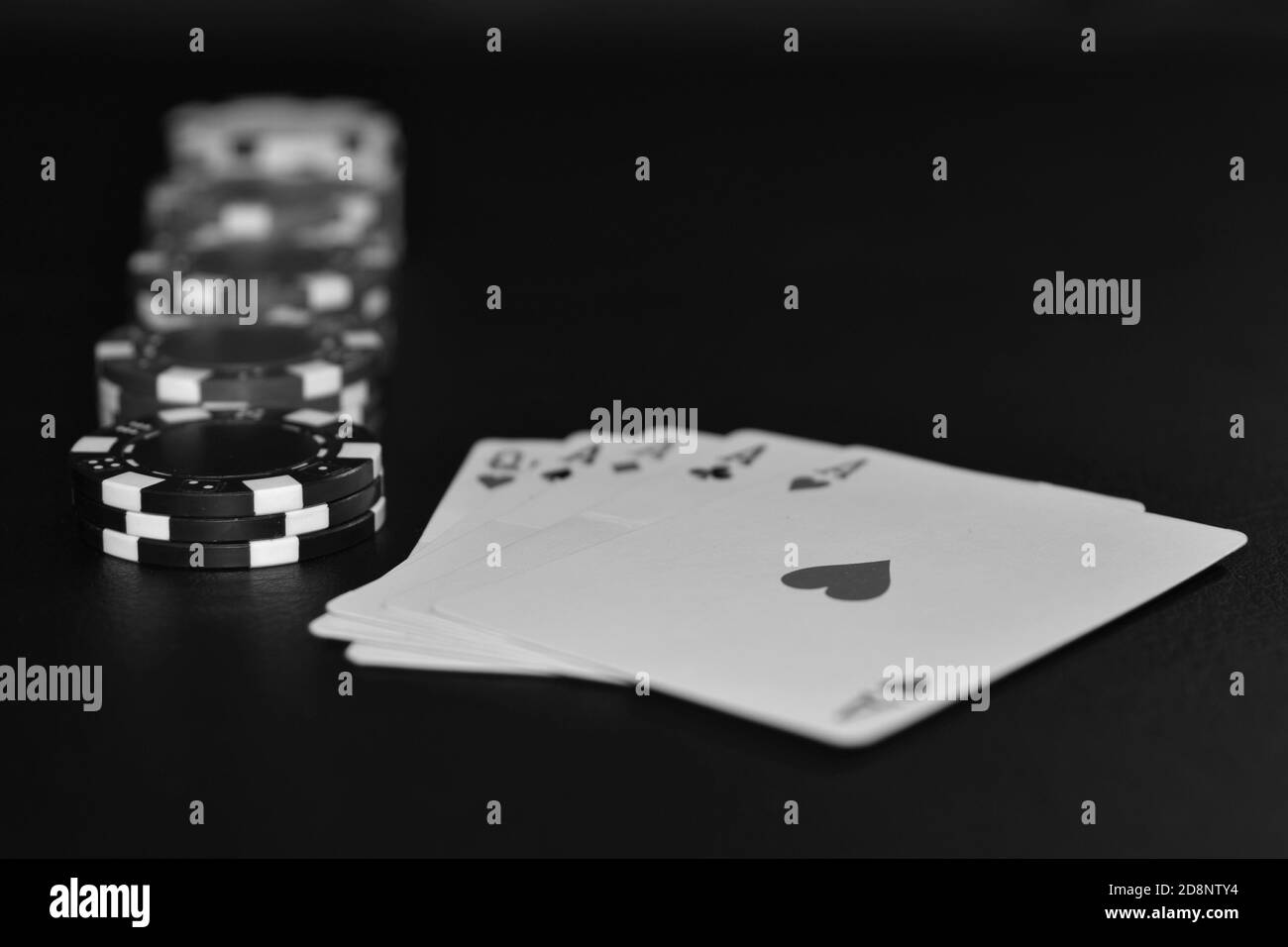4 aces Banque d'images noir et blanc - Alamy