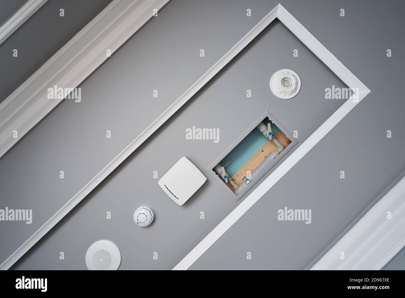 Communications intégrées au plafond, alarme incendie, haut-parleur ...