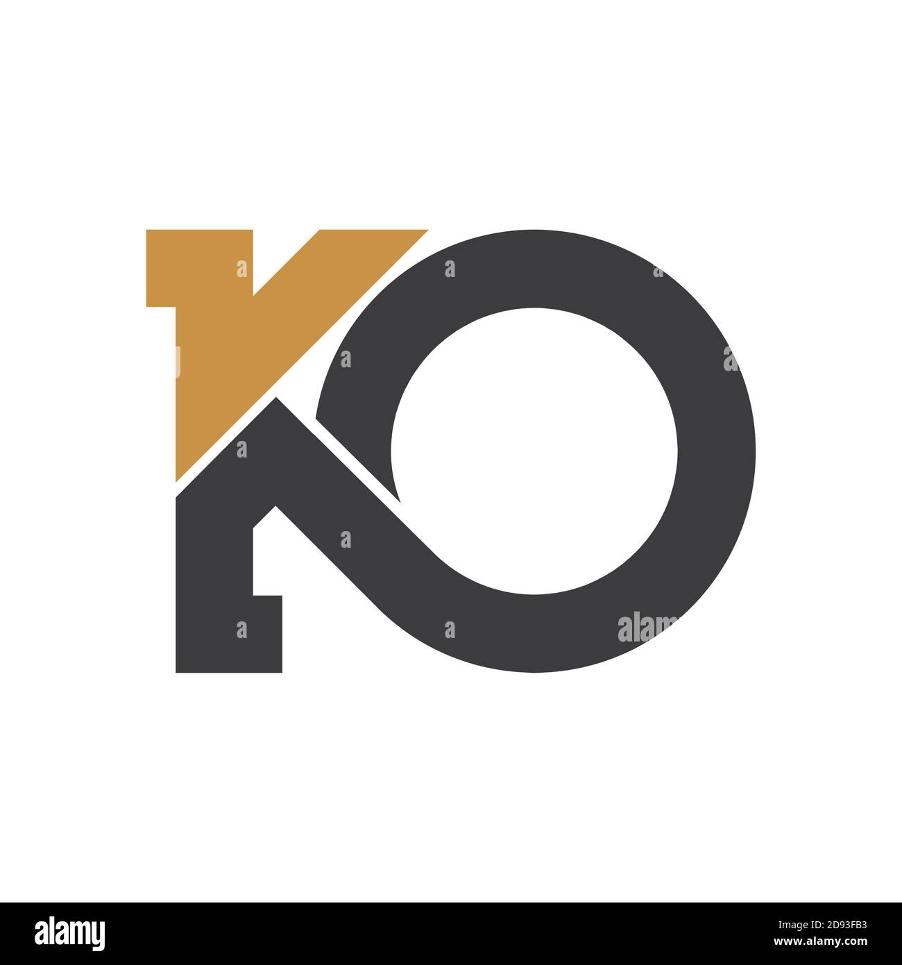 Modèle de dessin vectoriel de la lettre initiale du logo ko ou du logo ...