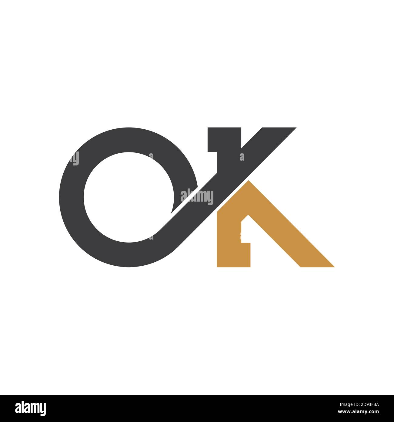 Modèle de dessin vectoriel de la lettre initiale du logo ko ou du logo ...