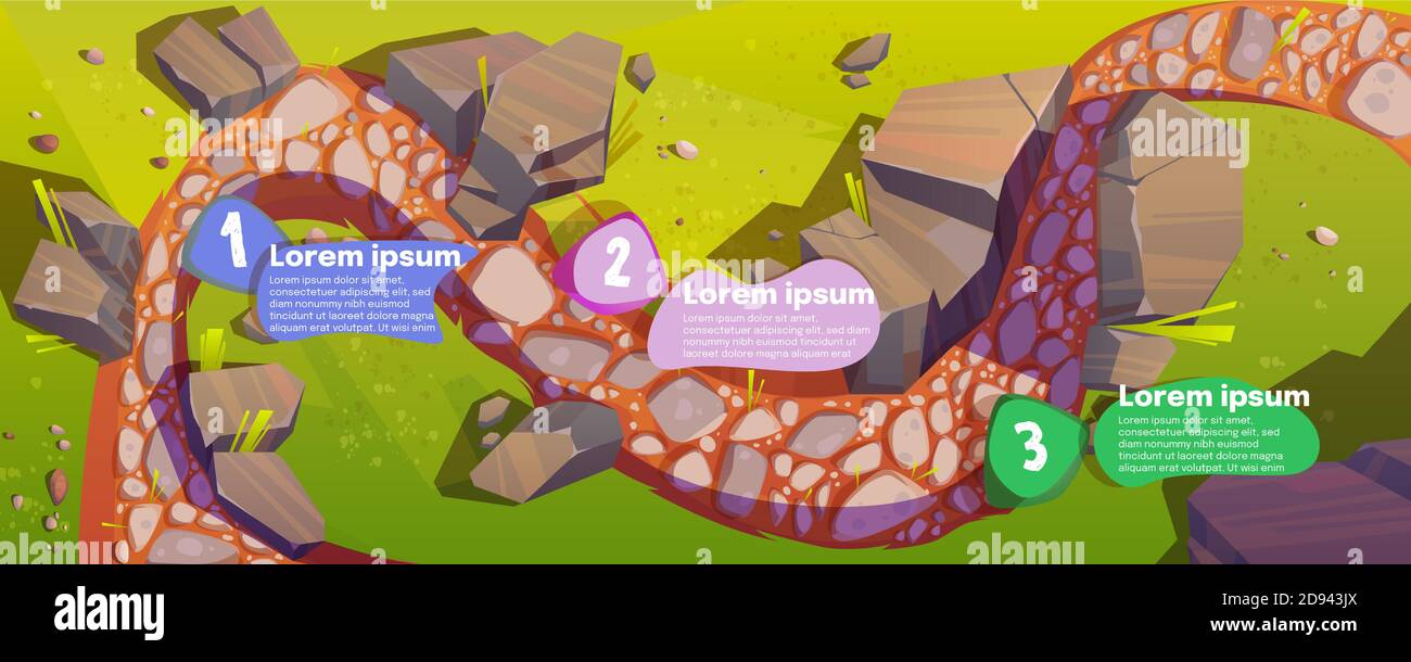 Infographies avec vue sur le dessus de la route et pas ligne de temps ...